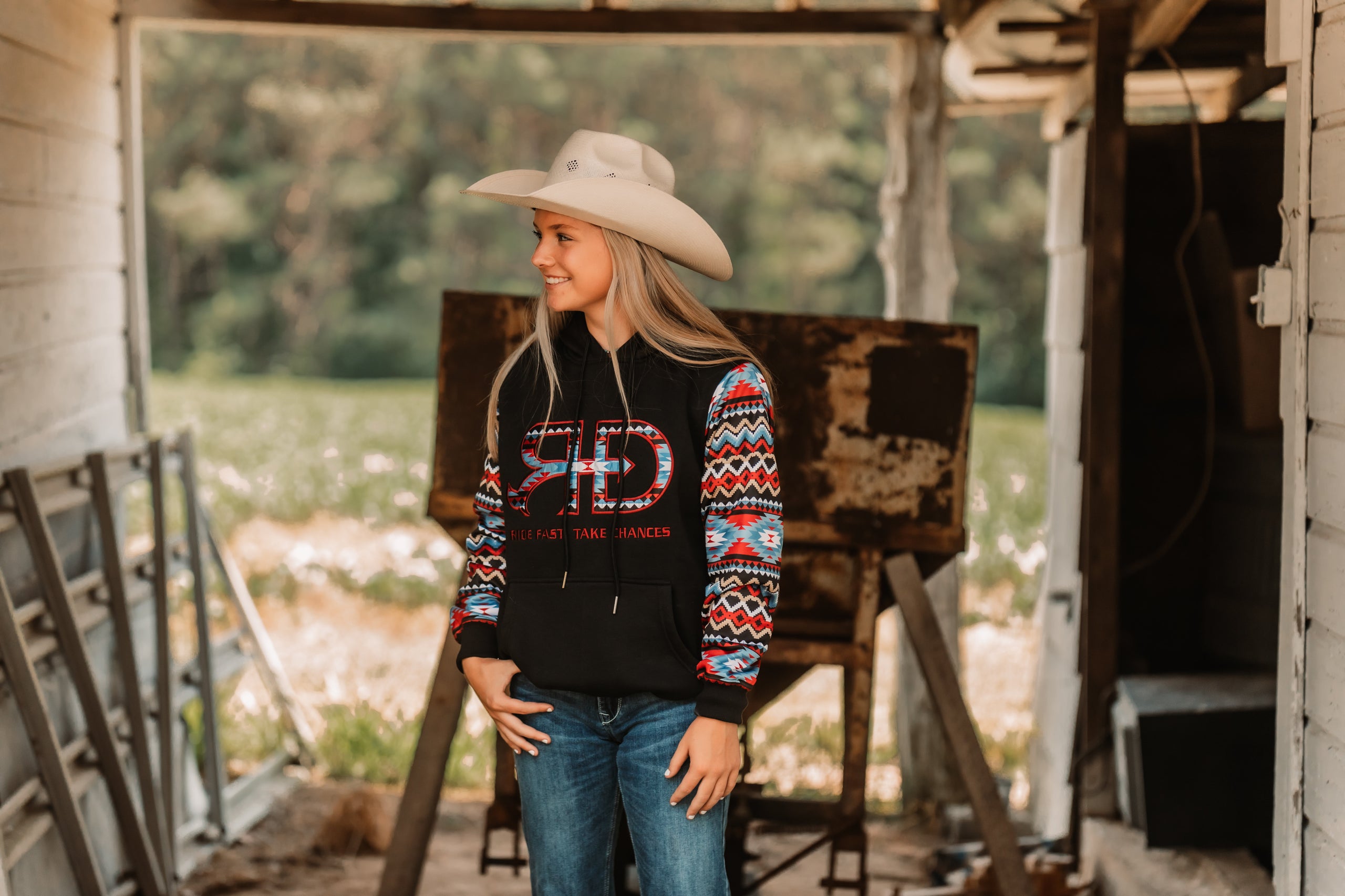 Hoodie Black Aztec | Rocket Donkey