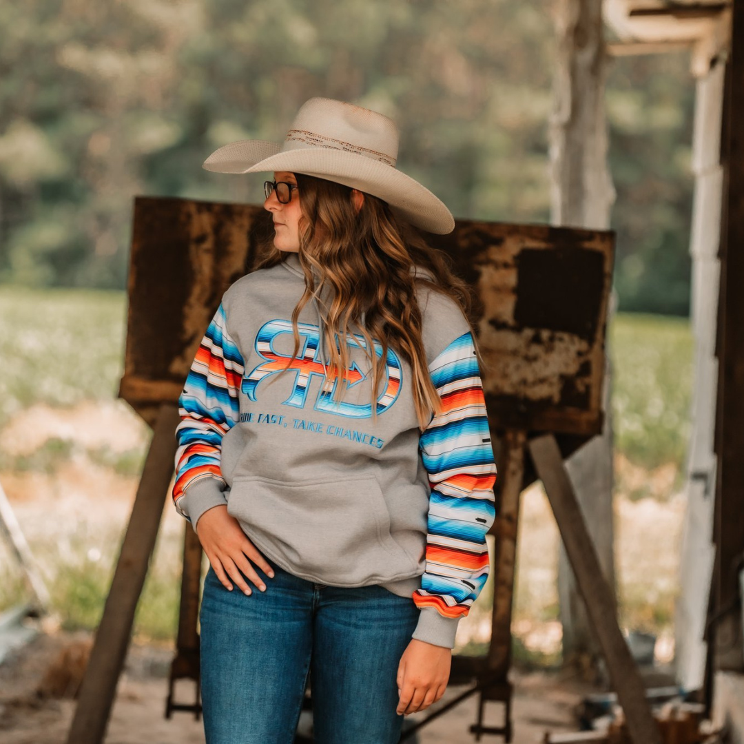 Hoodie Light Gray Serape | Rocket Donkey