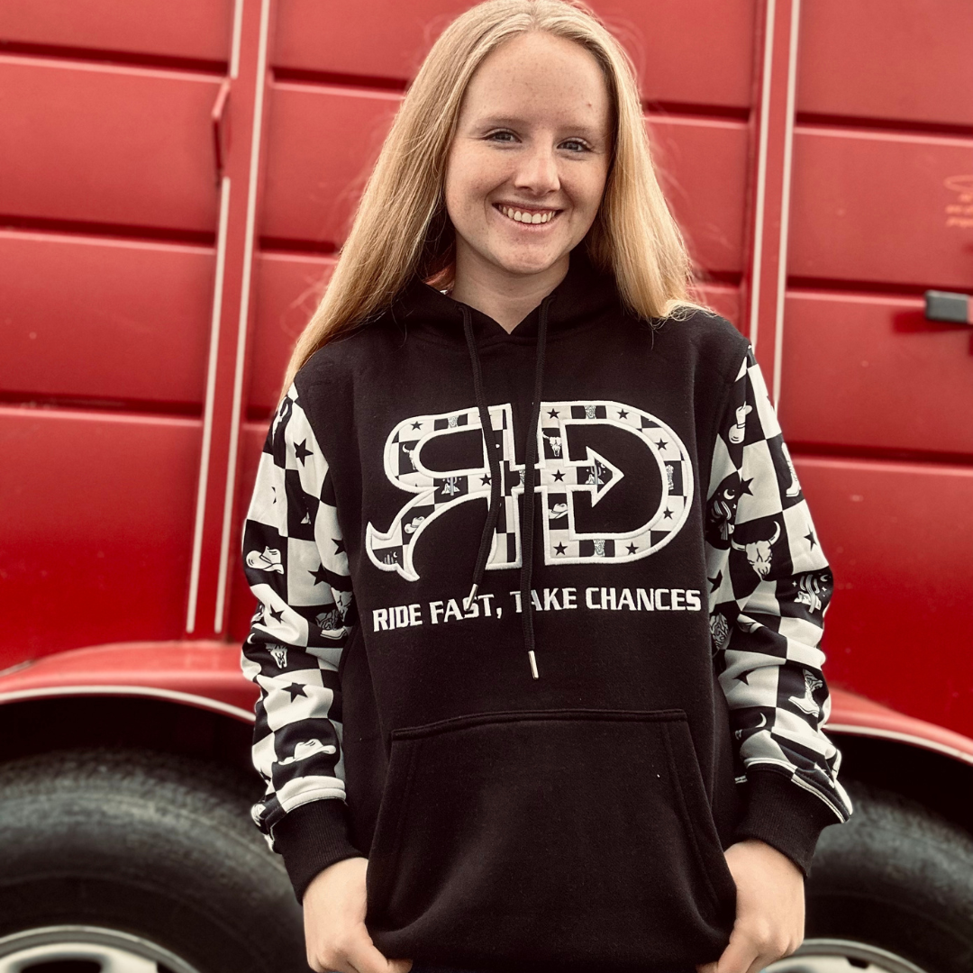 Black Checkered Hoodie | Rocket Donkey